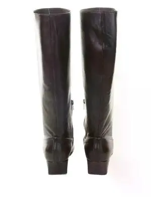 LORENA PAGGI Square-toe Leather Knee-high Boots