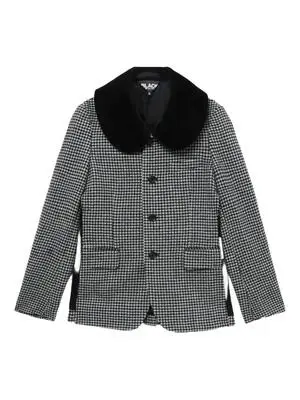 BLACK COMME DES GARÇONS Houndstooth Blazer With Peter Pan Collar