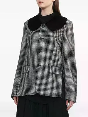 BLACK COMME DES GARÇONS Houndstooth Blazer With Peter Pan Collar