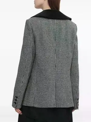 BLACK COMME DES GARÇONS Houndstooth Blazer With Peter Pan Collar