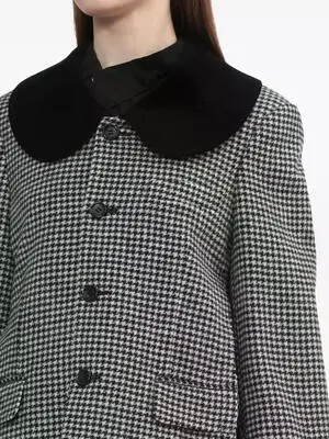BLACK COMME DES GARÇONS Houndstooth Blazer With Peter Pan Collar