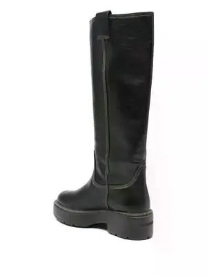 Miu Miu Logo Plaque Knee-high Boots