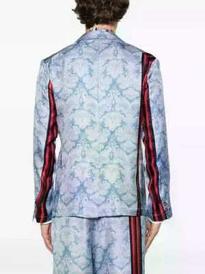 PIERRE-LOUIS MASCIA Stripe-detail Paisley-print Jacket