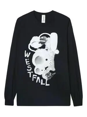 WESTFALL Graphic-print Long Sleeve T-shirt - Black