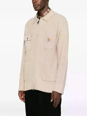 Carhartt Work In Progress Logo Patch Zip Chore Cardigan - Neutrals