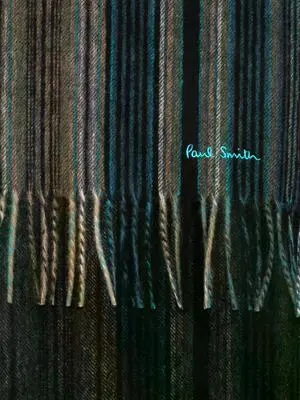 Paul Smith Striped Fringed Scarf
