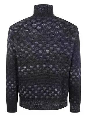 NUUR Patterned Jacquard Roll-neck Jumper - Grey