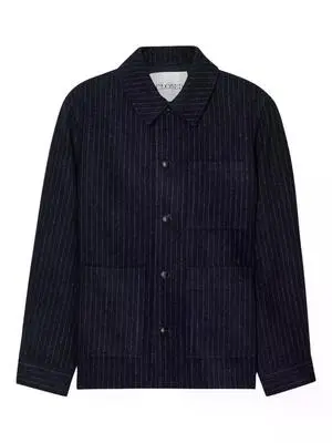 Closed Pinstripe Button-up Jacket