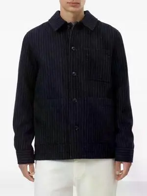 Closed Pinstripe Button-up Jacket