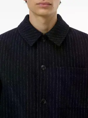 Closed Pinstripe Button-up Jacket