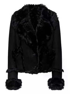 SALVATORE SANTORO Fur Trim Leather Jacket