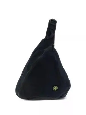 Stone Island Crumpled One-shoulder Backpack - Black