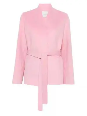 ERMANNO FIRENZE Belted Single-breasted Coat - Pink