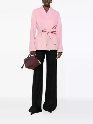 ERMANNO FIRENZE Belted Single-breasted Coat - Pink