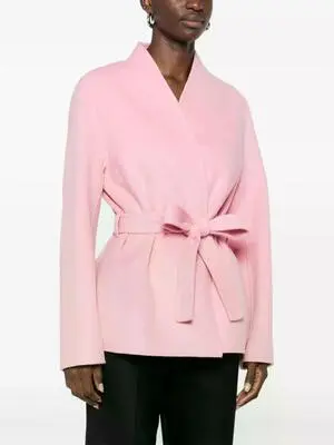ERMANNO FIRENZE Belted Single-breasted Coat - Pink
