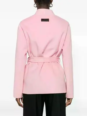 ERMANNO FIRENZE Belted Single-breasted Coat - Pink