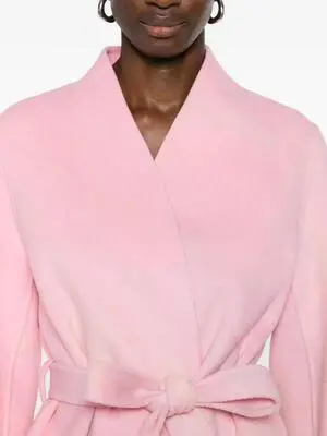 ERMANNO FIRENZE Belted Single-breasted Coat - Pink