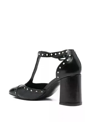 BIBI LOU Studded Leather T-bar Pumps