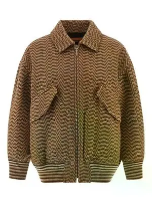 Missoni Chevron-pattern Bomber Jacket - Brown