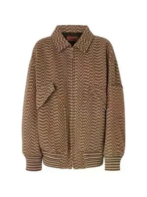 Missoni Chevron-pattern Bomber Jacket - Brown