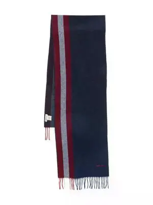 Bally Striped Fringed Scarf - Blue