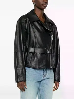 Patrizia Pepe Belted Zip-up Biker Jacket
