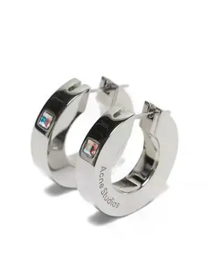 Acne Studios Engraved Logo Hoop Earrings