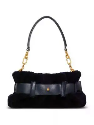 Balmain Mini Anthem Shearling Clutch - Black