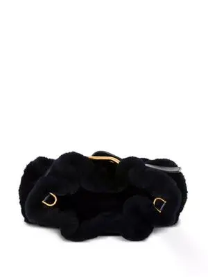 Balmain Mini Anthem Shearling Clutch - Black