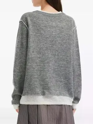 TOUT A COUP V-neck Raw-cut Sweater