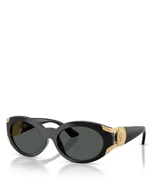 Versace Oval Sunglasses, 55mm - Black
