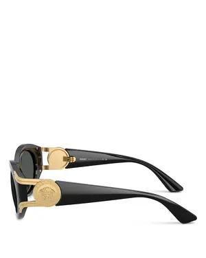 Versace Oval Sunglasses, 55mm - Black