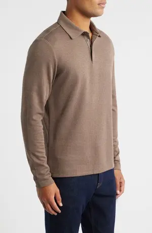 Robert Barakett Glendale Long Sleeve Cotton Blend Polo
