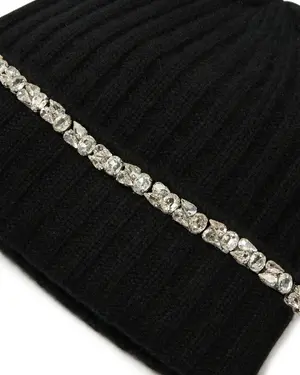 CAROLYN ROWAN ACCESSORIES Cashmere Ribbed Cuffed Beanie