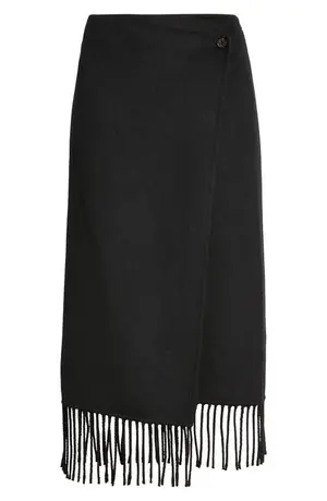 Rails Odette Wool-blend Midi Skirt With Fringe