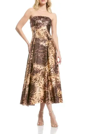 Dress The Population Miranda Sequin Strapless Gown