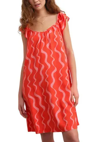 NEXT A-line Dress With Ruffled Cap Sleeves