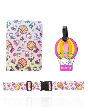 HELLO KITTY Passport Holder, Luggage Tag And Luggage Strap Gift Set