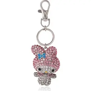 HELLO KITTY Sanrio My Melody Bag Charm Keychain - Pink/silver