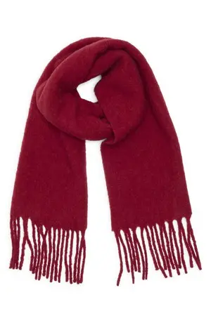 Nordstrom Wool & Alpaca Blend Fringe Scarf - Red Karanda
