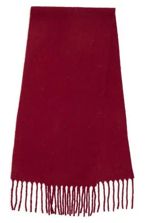 Nordstrom Wool & Alpaca Blend Fringe Scarf - Red Karanda