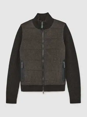 REISS Chesham Atelier Quilted Cashmere Zip Jacket