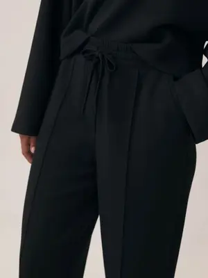 REISS Janie Premium Interlock Tapered Joggers