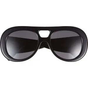 Givenchy 53mm Gradient Round Sunglasses - Shiny Black/smoke