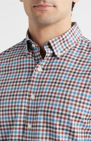 Johnnie-o Hartwick Plaid Nylon Blend Button-down Shirt