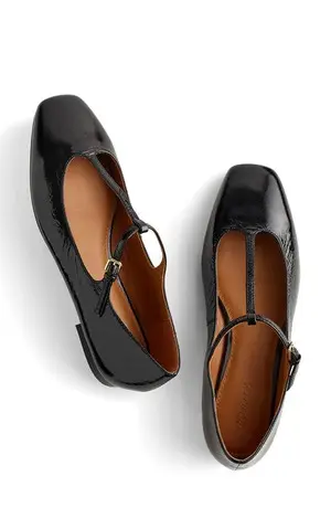 Madewell Mylie T-strap Flat - True Black