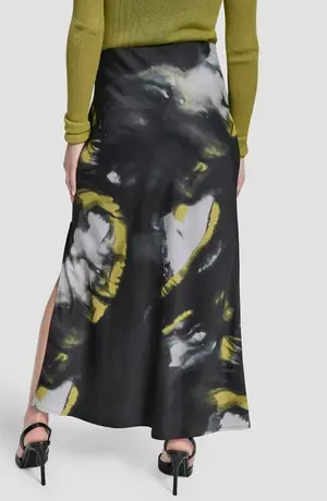 Dkny Printed Bias Cut Maxi Skirt