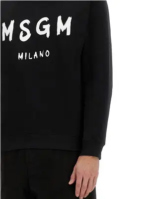 MSGM Cotton Sweatshirt - Black