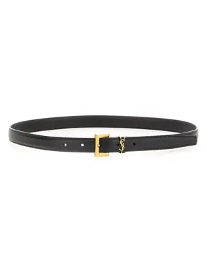 Saint Laurent Thin Cassandras Belt - Black