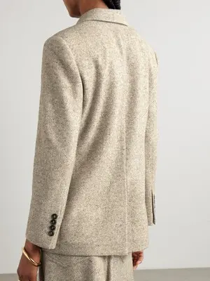 Brunello Cucinelli Double-breasted Wool And Silk-blend Tweed Blazer